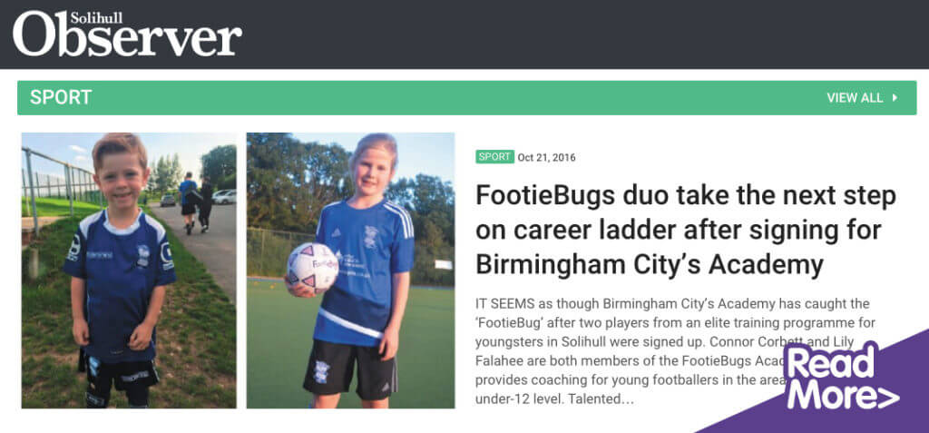 Solihull Observer Feature: FootieBugs Academy! - The Bugs Group